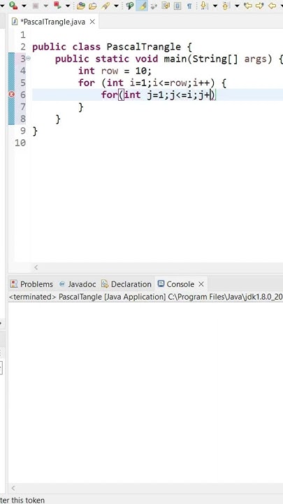Pascal Triangle In Core Java Javacode Coding Javadevelopment Programming Viralvideo Youtube