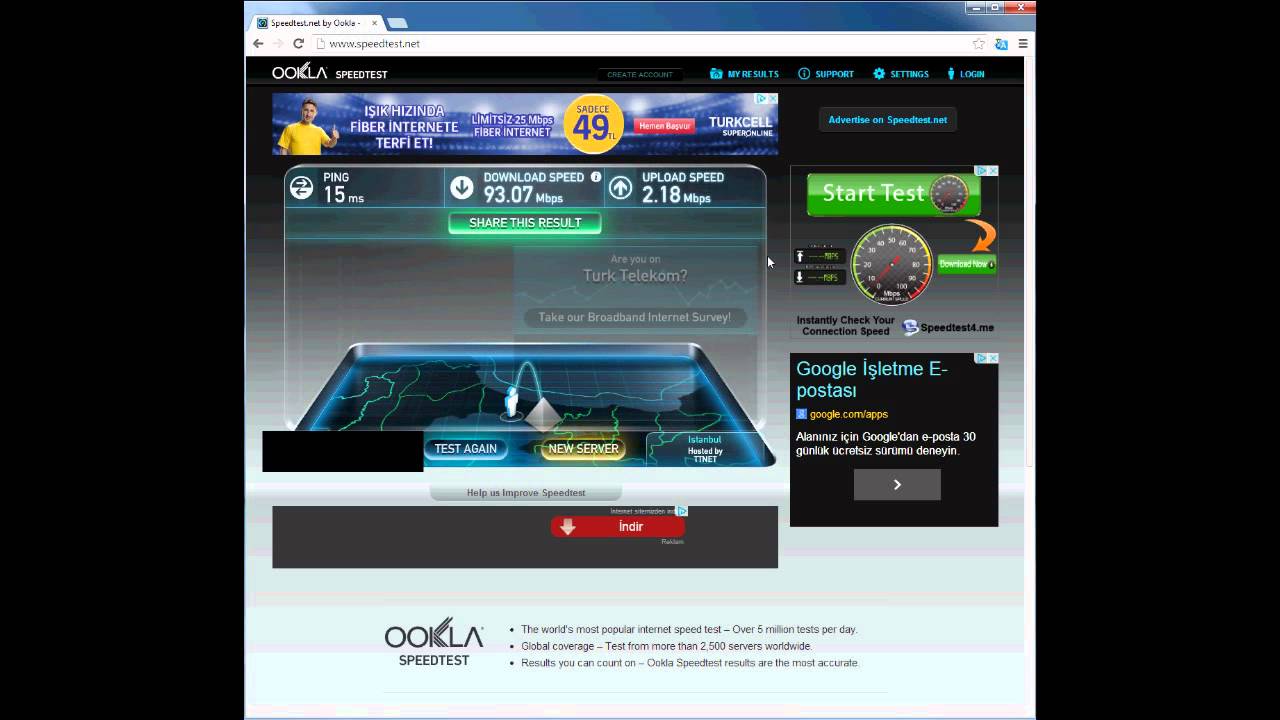100 MBPS SPEED AND DOWNLOAD TEST (100 MBPS HIZ VE İNDİRME TESTİ) - YouTube