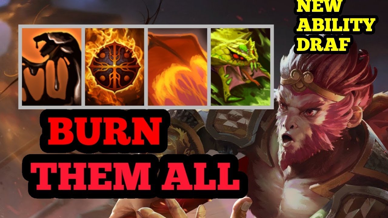 NEW DOTA 2 ABILITY DRAFT 2019 IMBA BROKEN SKILL FIRE MONKEY KING - YouTube