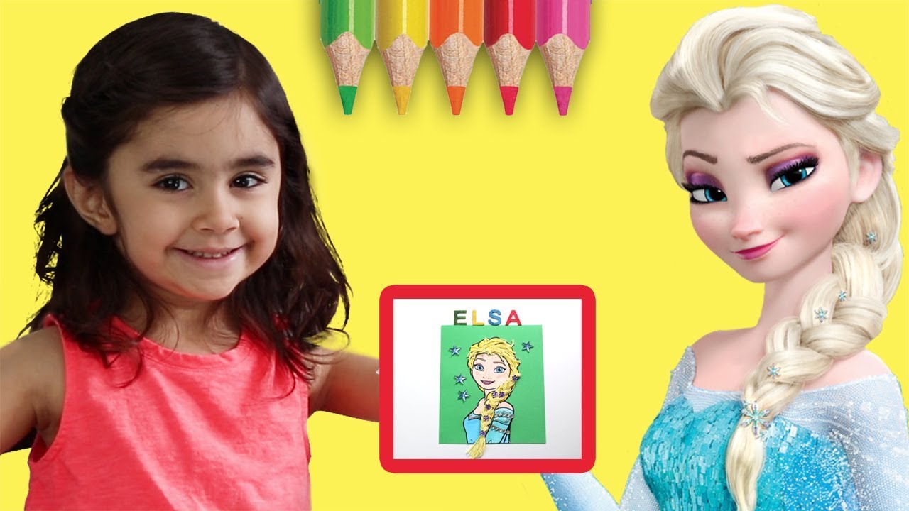 How to Color Elsa with your kids | Elsa Glitter Coloring - YouTube