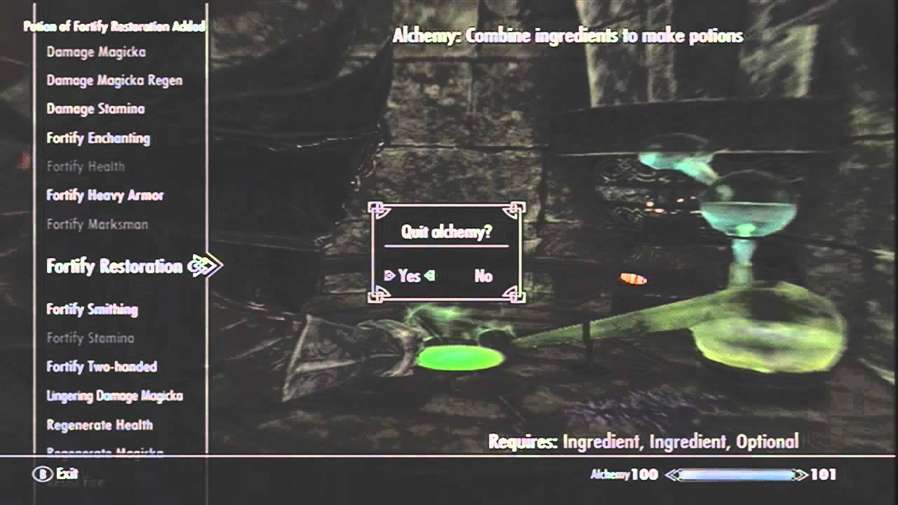 Skyrim Potions Glitch Make Epic Armor/Gear - YouTube