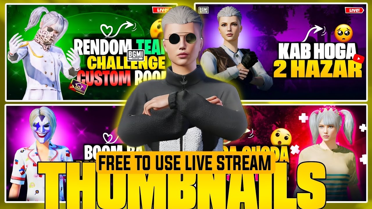Bgmi live stream thumbnail pack | free bgmi live stream High quality ...