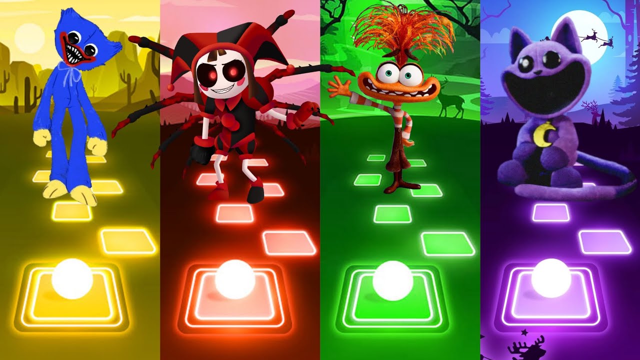 Huggy Wuggy VS Pomni VS Inside Out VS Catnap || TilesHop EDM Rush - YouTube