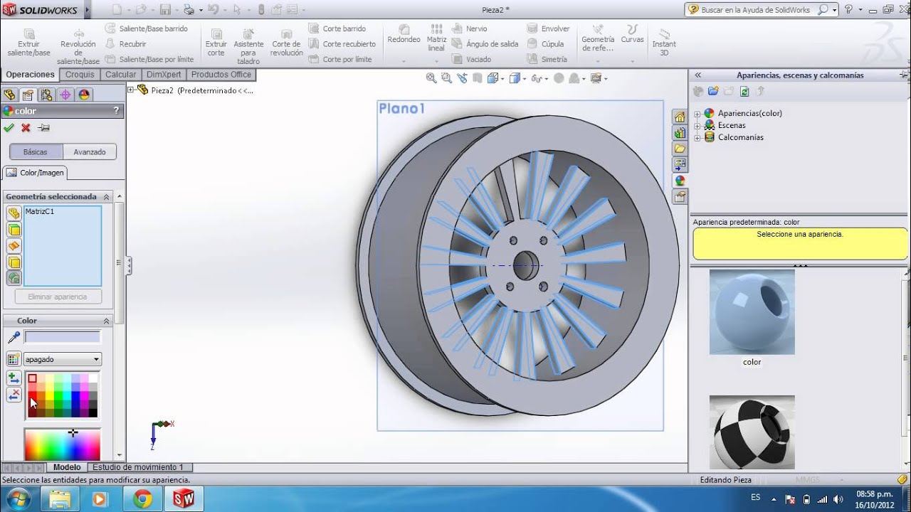 rines en solidworks - YouTube