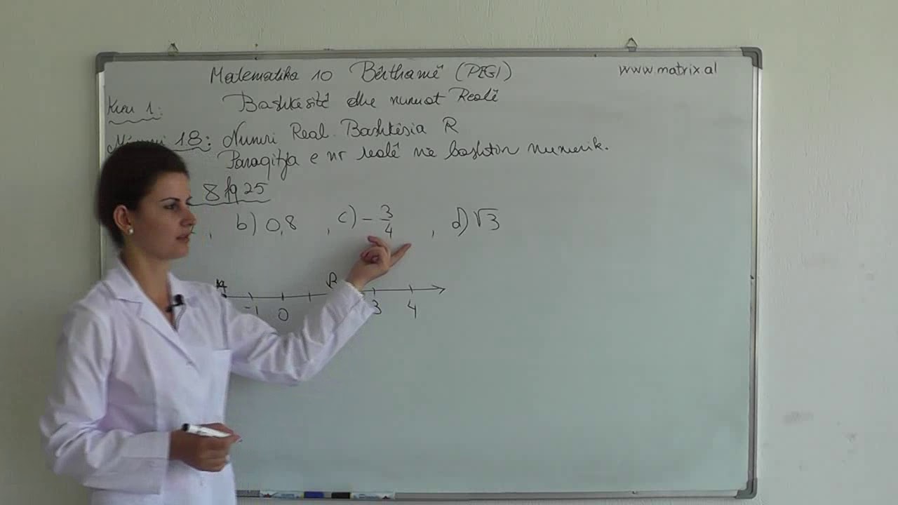 Mësimi 1.8, Paraqitja e numrave realë në boshtin numerik. Ushtrimi 8 ...