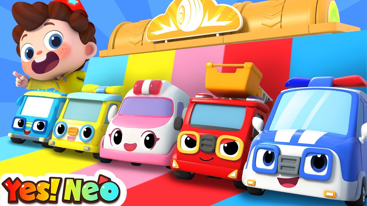 Five Little Cars Song | Fire Truck, Police Car, Ambulance | Nursery ...