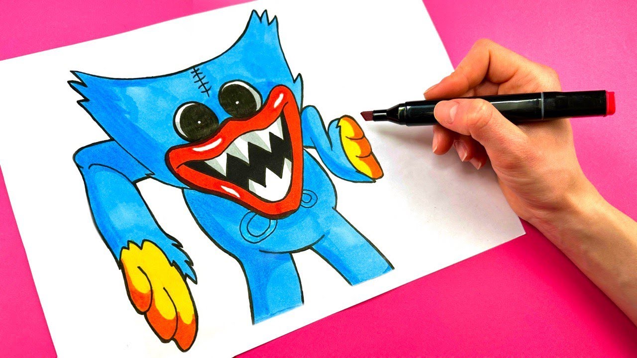 How To Draw Viral Poppy Playtime Characters. Drawing Huggy Wuggy, Killy ...