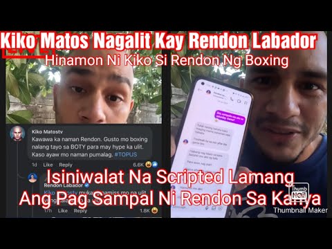Kiko Matos Hinamon ng Boxing si Rendon Labador, Scripted Na Sampal ...