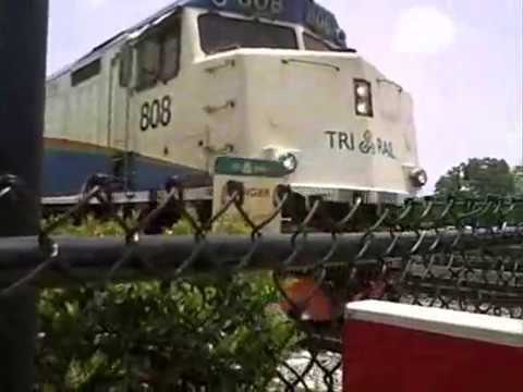 Tri-Rail 808 Southbound Departing Pompano Beach 6-28-08 - YouTube
