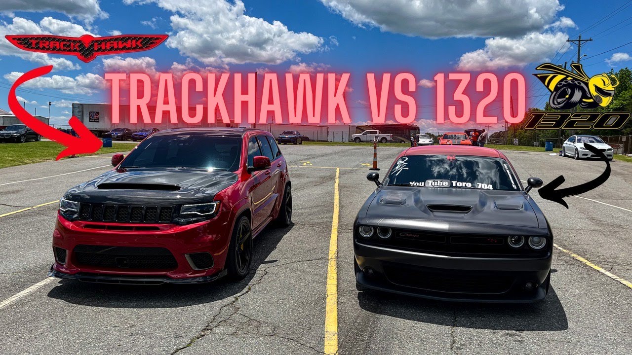JEEP TRACKHAWK VS DODGE CHALLENGER 1320 SCATPACK |SCATPACK BEATS ...