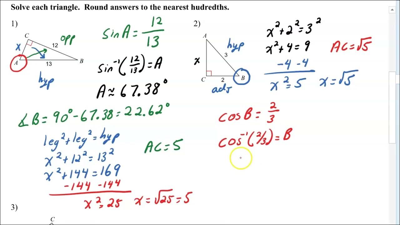 Inverse Trig - Solving for missing sides and angles - YouTube