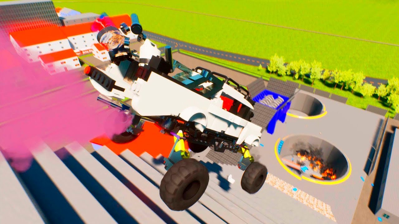 Monster Truck Jumps To Shredding Pit | Brig Rigs - YouTube