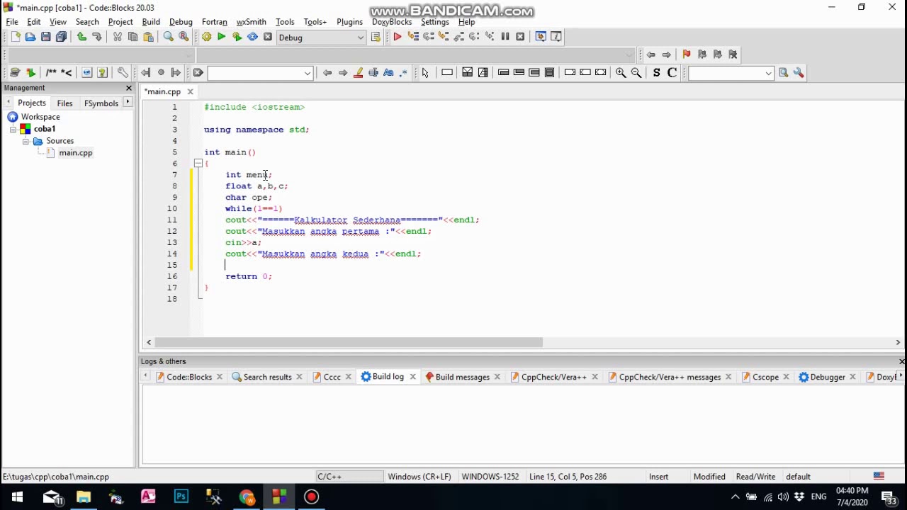 Tutorial Membuat Program Bahasa C Menggunakan If Else Dengan Codeblocks Youtube
