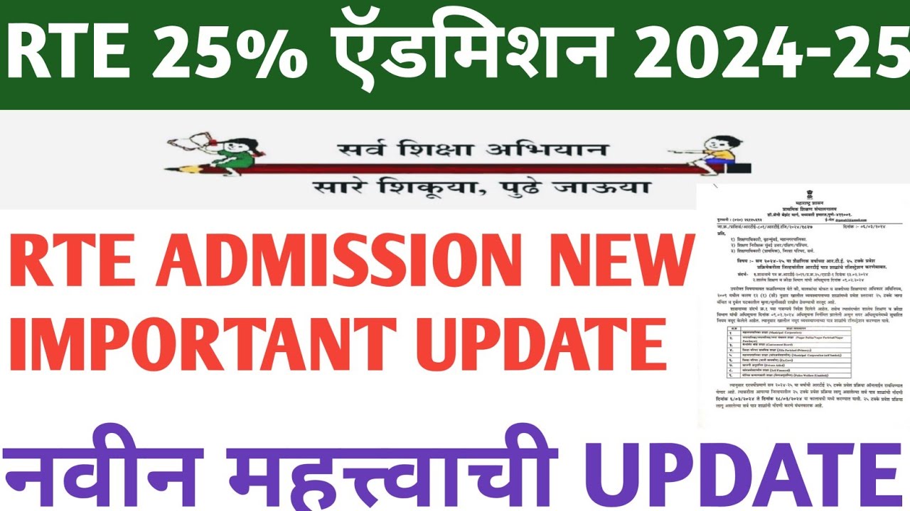 RTE Admission 2024-25 | RTE New Update Today 2024 | RTE ADMISSION ...