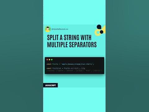 Javascript, Split A String With Multiple Separators #javascript #shorts - YouTube