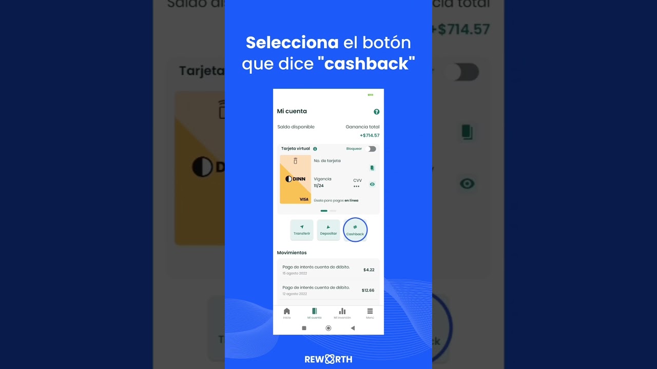 ¿Como recibir cashback con tu tarjeta de débito @DINN ? - YouTube