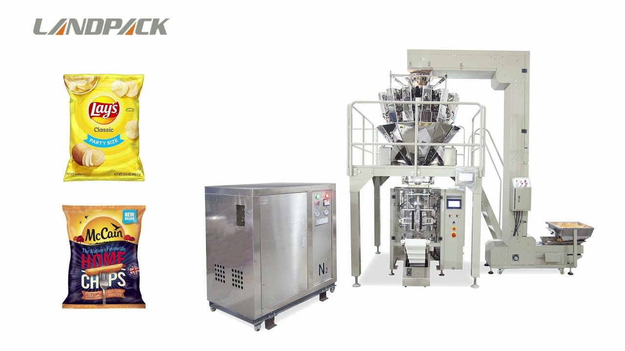 Landpack Nitrogen Packing Machine For Snacks - YouTube