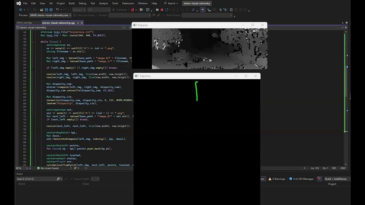 Stereo Visual Odometry on KITTI Dataset - short demo - YouTube