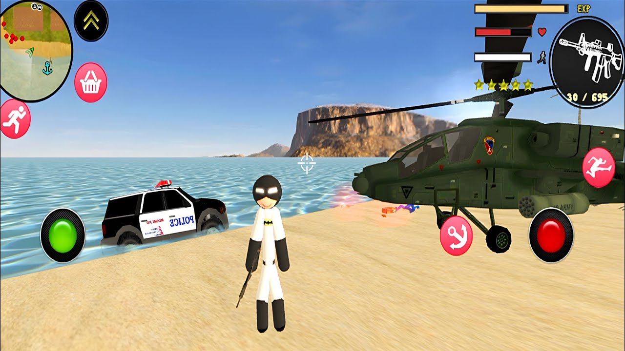 Batman Stickman Rope Hero Vice Town - Fun At Miami Beach #1 Android ...