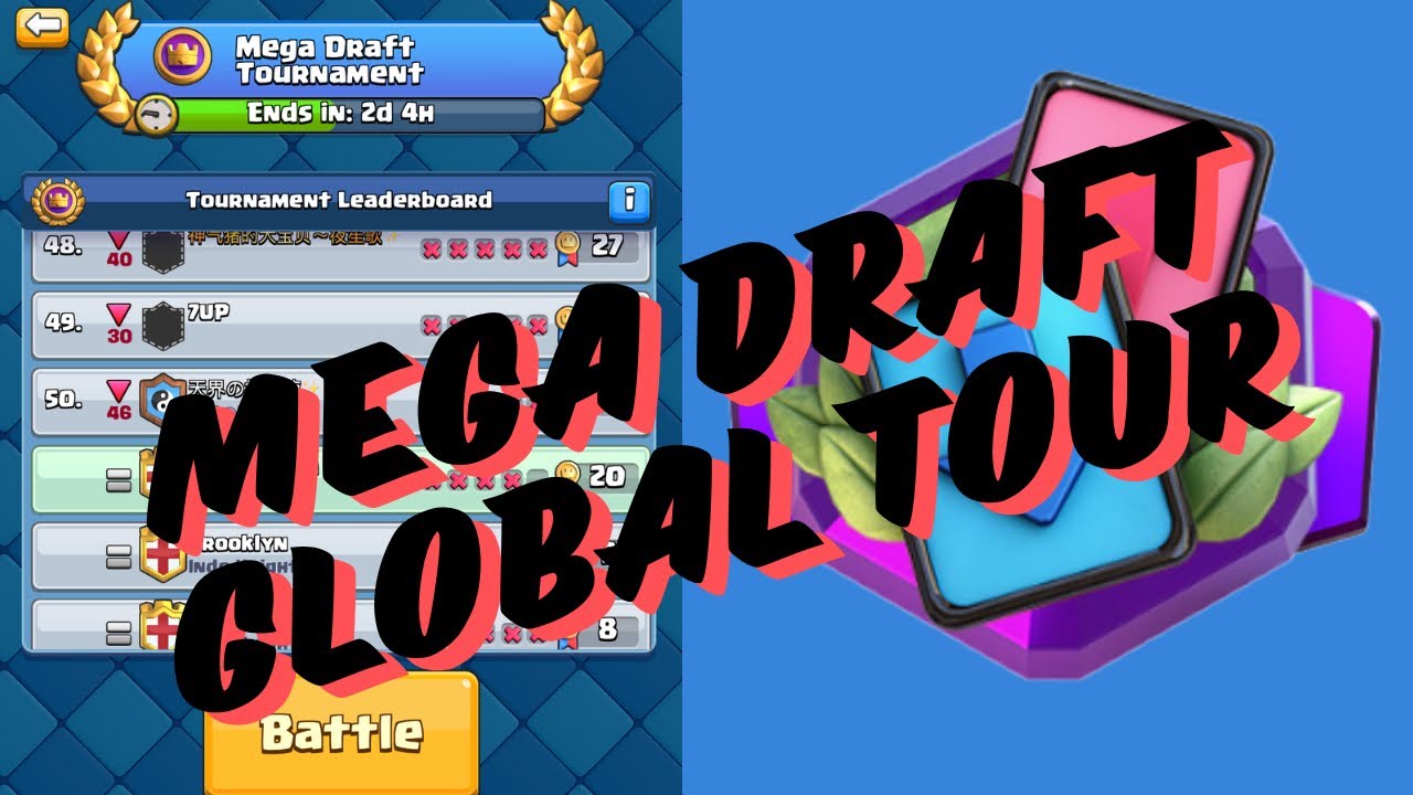 Mega Draft Global Tour Clash Royale - YouTube