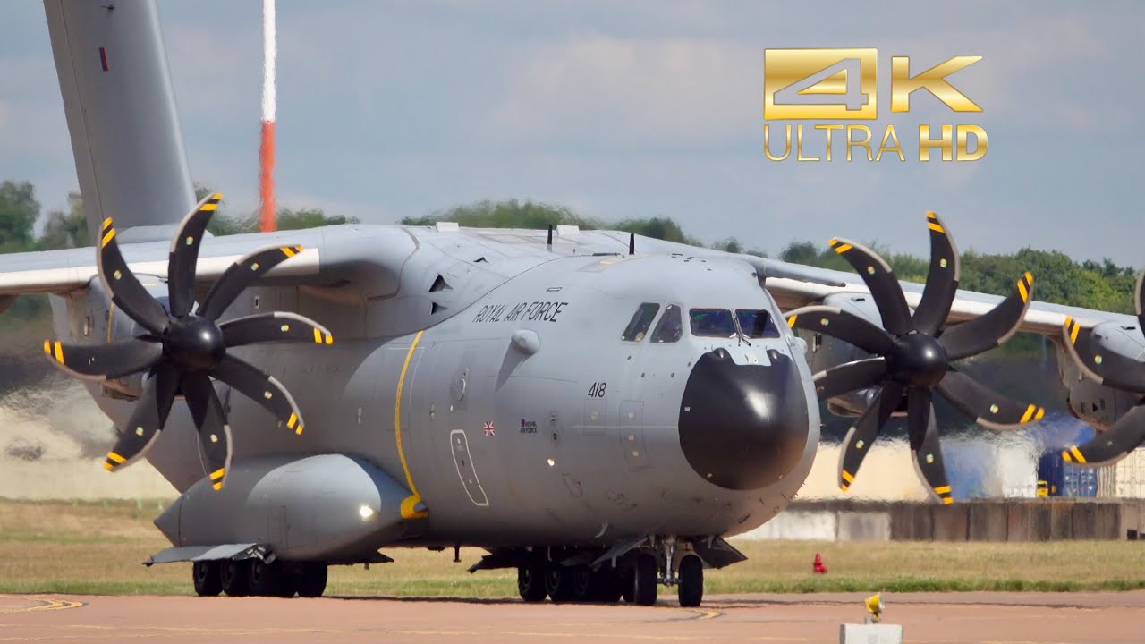 Airbus A400M Royal Air Force ZM418 arrival RAF Fairford RIAT 2024 ...