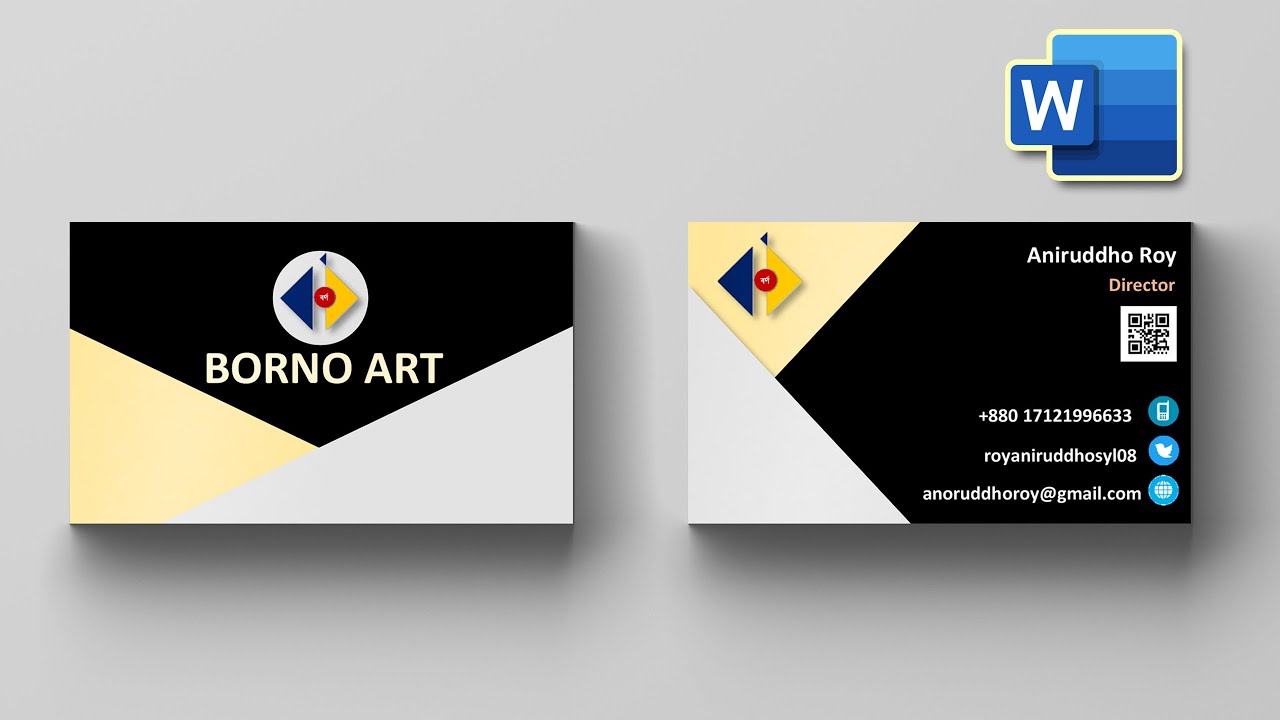 How to Create a Business in Microsoft Word 2019 | Visiting Card Design ...