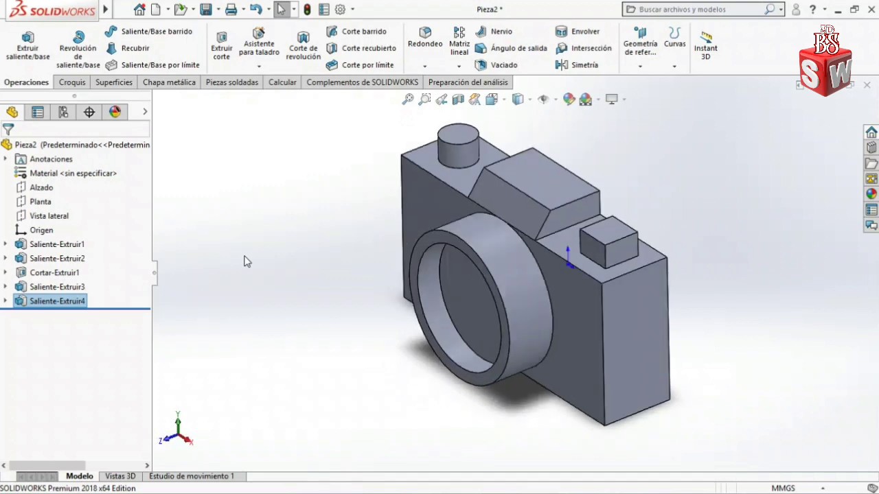 Cómo hacer una cámara simple Práctica Solidworks |Operaciones Básicas ...