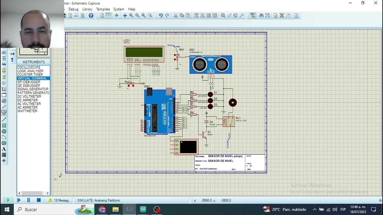 Sensor de Nivel en Proteus, con Arduino, comunicación serial - YouTube