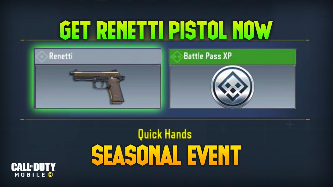 QUICK HANDS SEASONAL EVENT COD MOBILE | HOW TO UNLOCK/GET RENETTI ...