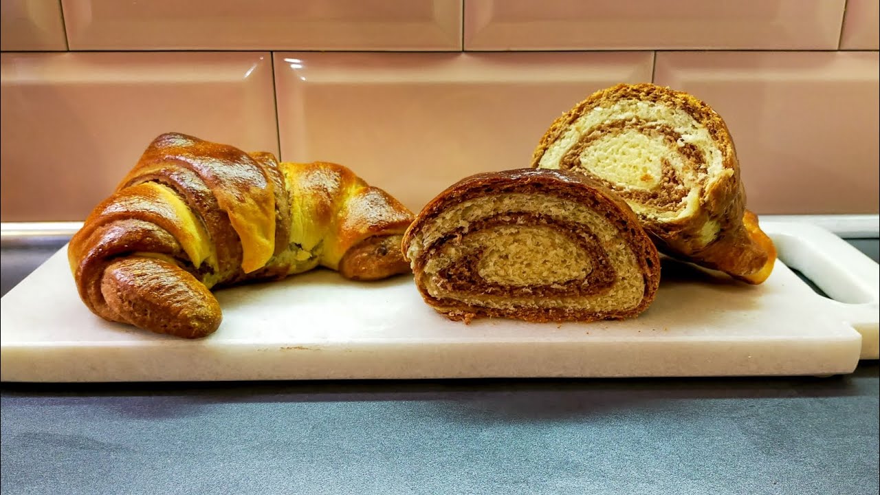 Receta croissant doble, con chocolate bakery cruasán espiral panaderia ...