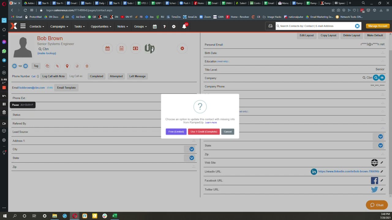 RampedUp Integration with SalesNexus - Instant Contact Data - YouTube
