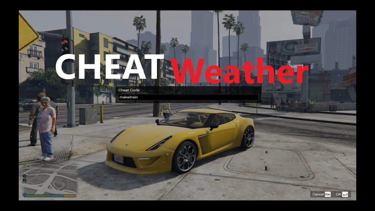 GTA 5 Cheat | Changing the Weather for Epic (Gameplay) - YouTube