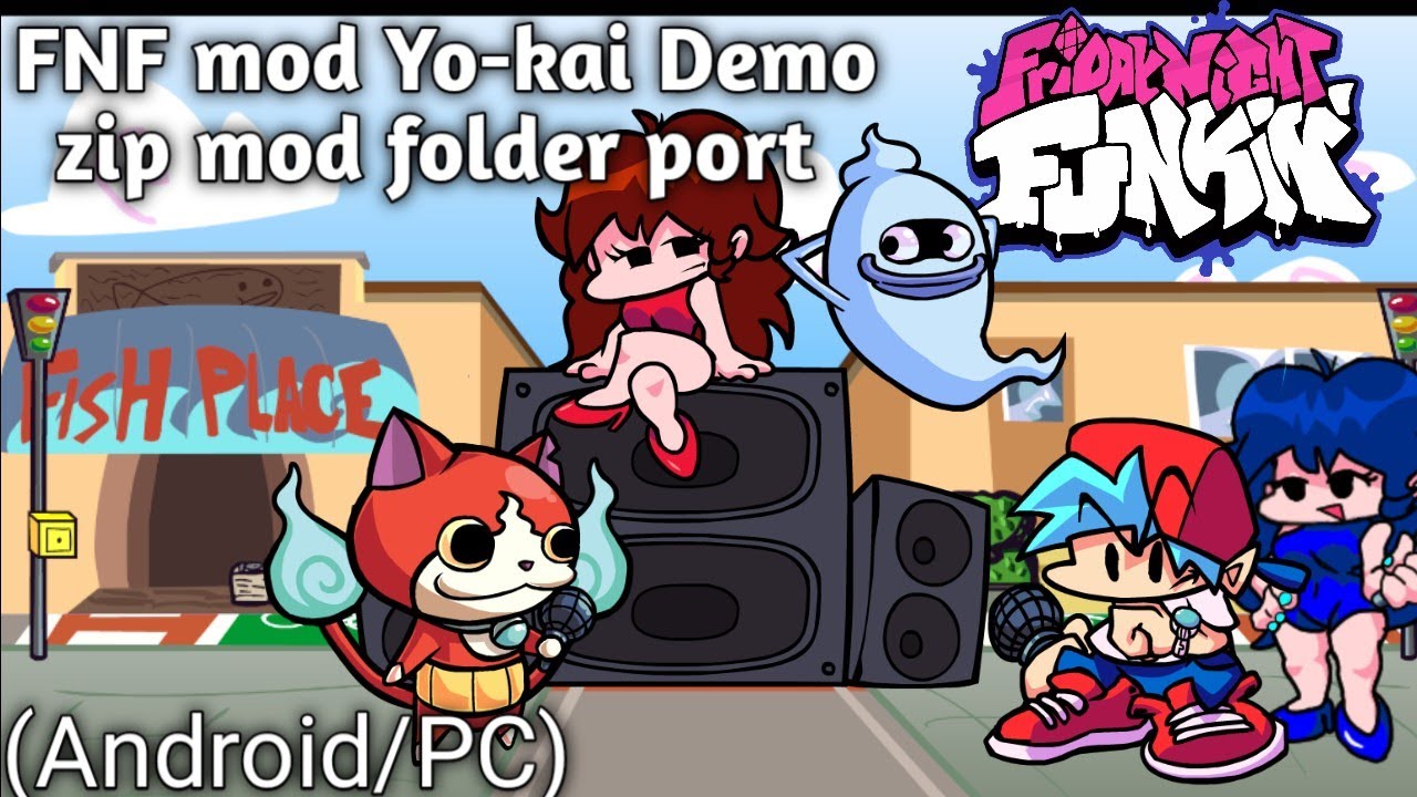 fnf mod Yo-Kai android zip mod folder port - YouTube