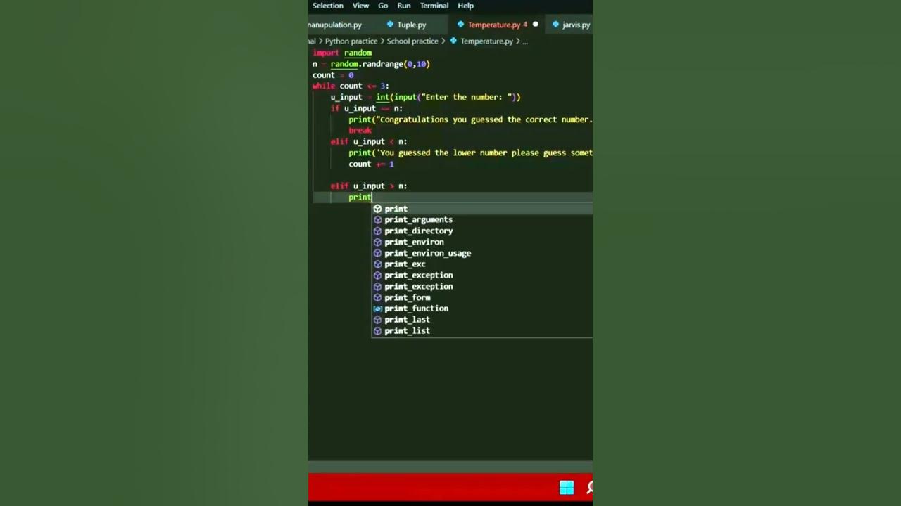 Making A Simple Guessing Game By Python Python Pythontutorialpythonforbeginners Shorts Youtube