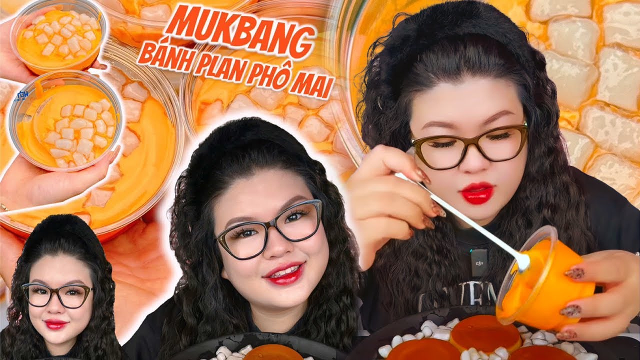 MUKBANG BÁNH FLAN KEM CHEESE PHÔ MAI MUỐI KHỔNG LỒ | HOÀNG LAM FOODIE ...