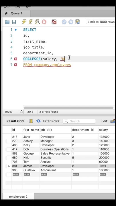 Sql Tutorial How To Use Coalesce Shorts Youtube