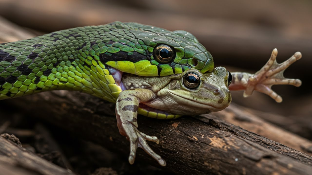 The Incredible Moment a Garter Snake Devours a Leopard Frog - YouTube