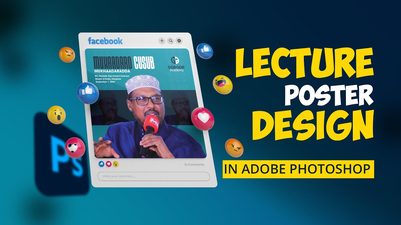 Lecture Poster Design | In Adobe Photoshop | - YouTube