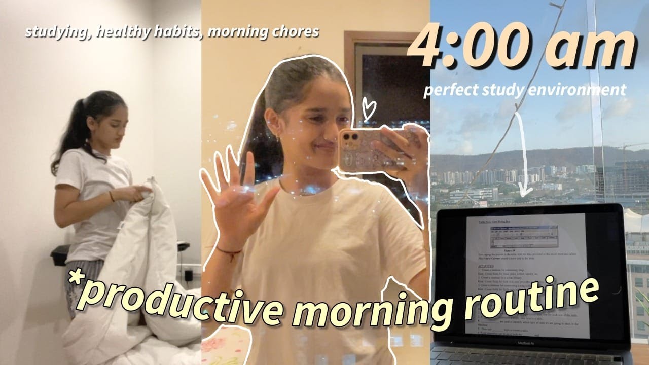 4AM PRODUCTIVE MORNING ROUTINE as a student | my study habits, daily ...