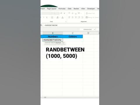 How to Create random numbers in Excel using Randbetween Function - YouTube