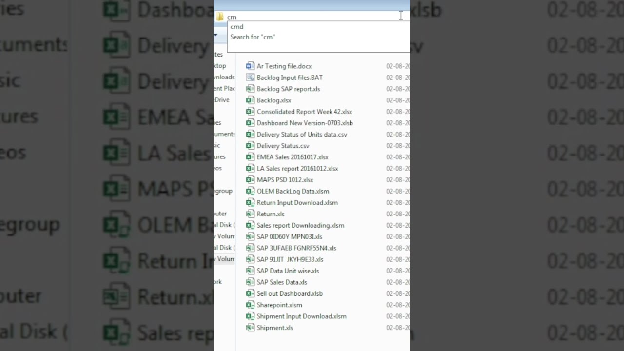 Copy File Names From A Folder Into Excel shorts YouTube Copy File Names From A Folder Into Excel shorts YouTube