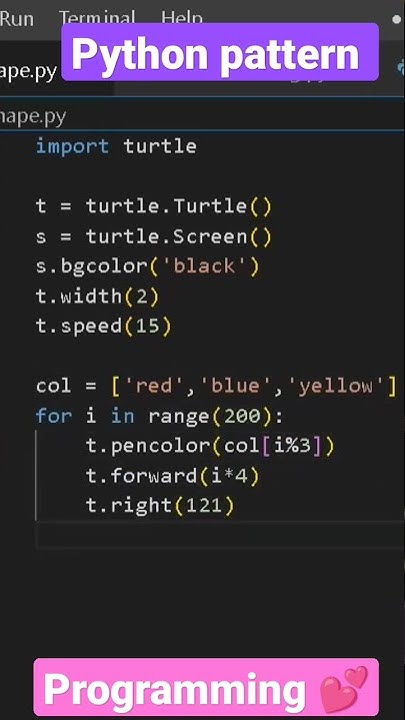 Cool and ️amazing pattern in python #short #shorts #video #status #reels #code #coding # ...