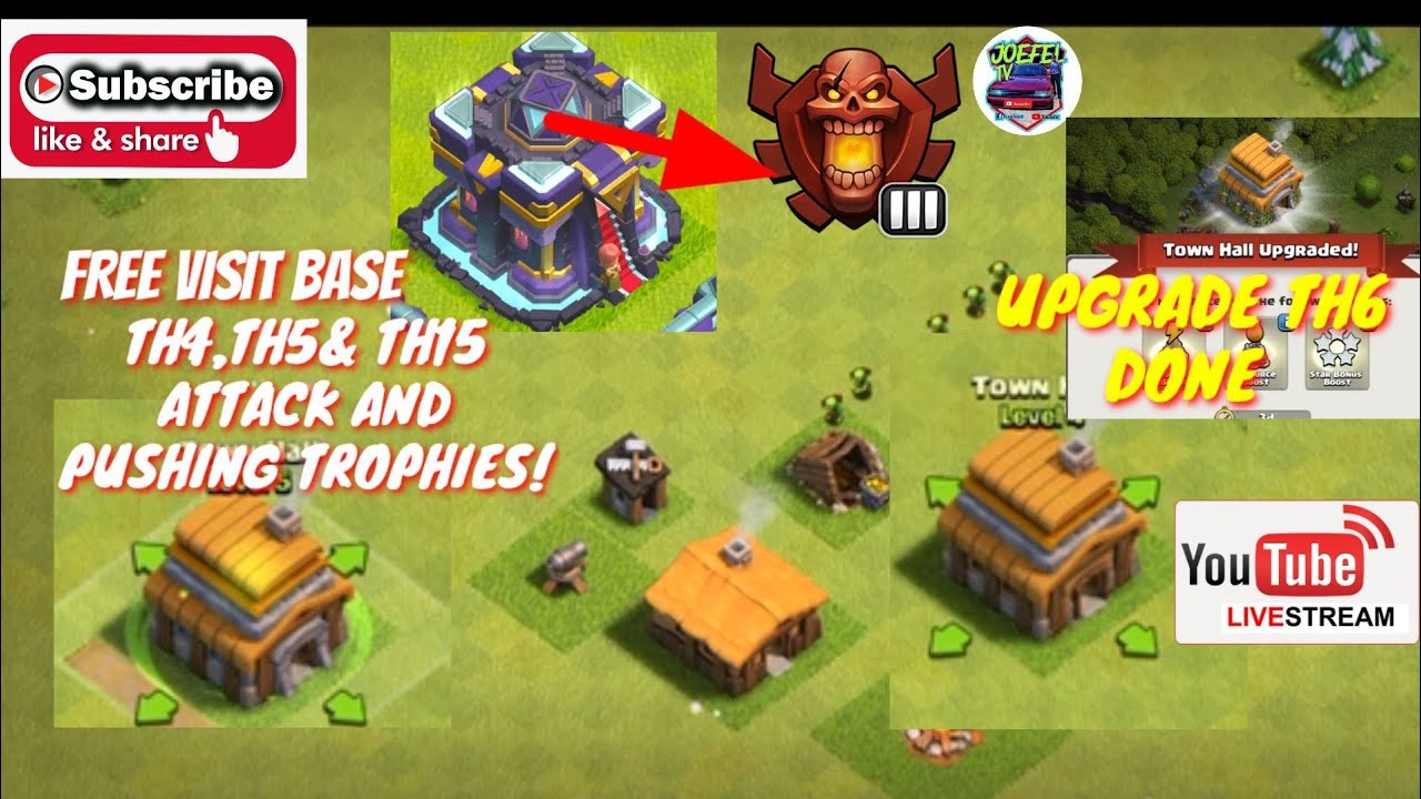 COC GAMES LIVE STREAM FREE VISIT BASE - YouTube