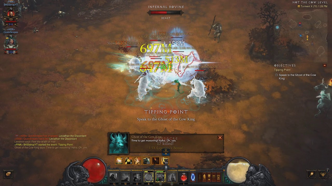 Diablo 3 - COW LEVEL- T10 Uliana Monk - YouTube