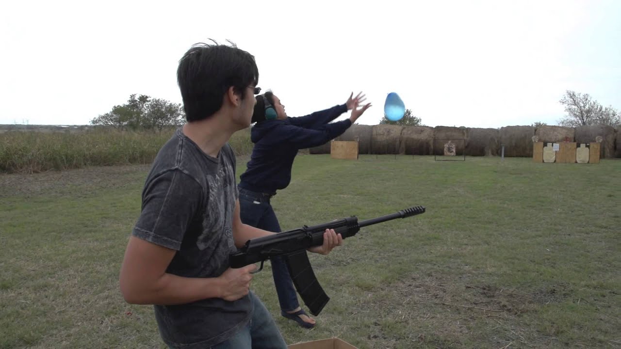 Saiga 12 Semi Auto Shotgun Balloon Shooting - YouTube