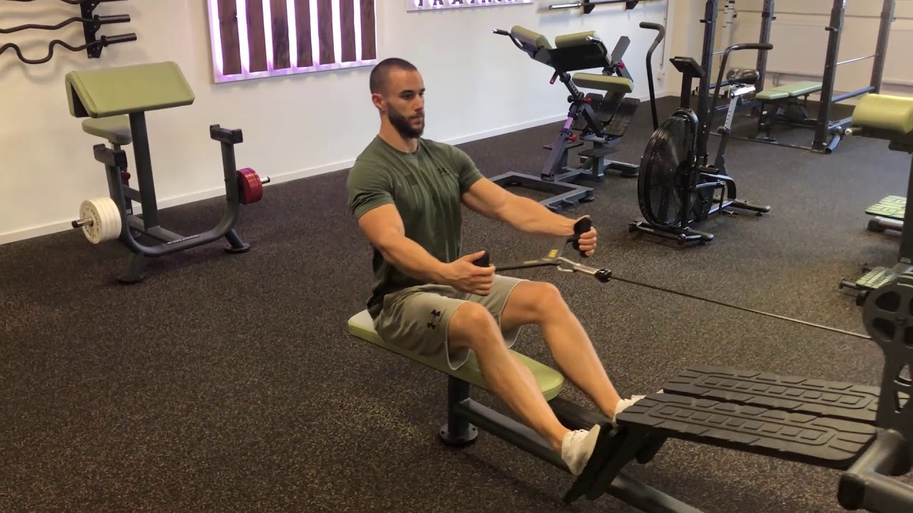 Seated Row, neutral, to Umbilical, mid Grip - YouTube
