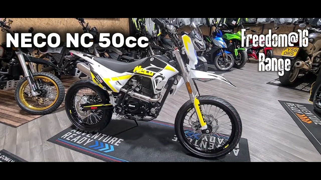 NECO NC50 - 50cc Geared Motorbike. 10,000 rpm - Lincoln Bikes Ltd - YouTube