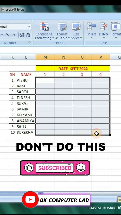 DATA VALIDATION LIST OPTION IN MS EXCEL//HOW TO USE DATA VALIDATION//@BKCOMPUTERLAB #excel # ...