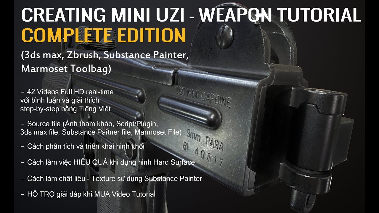 Creating Mini Uzi Weapon Tutorial - Timelapse - YouTube