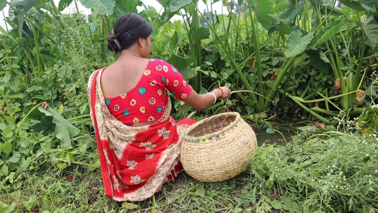New fishing video 🐠🐟 || A beautiful village girl fishing in little ...